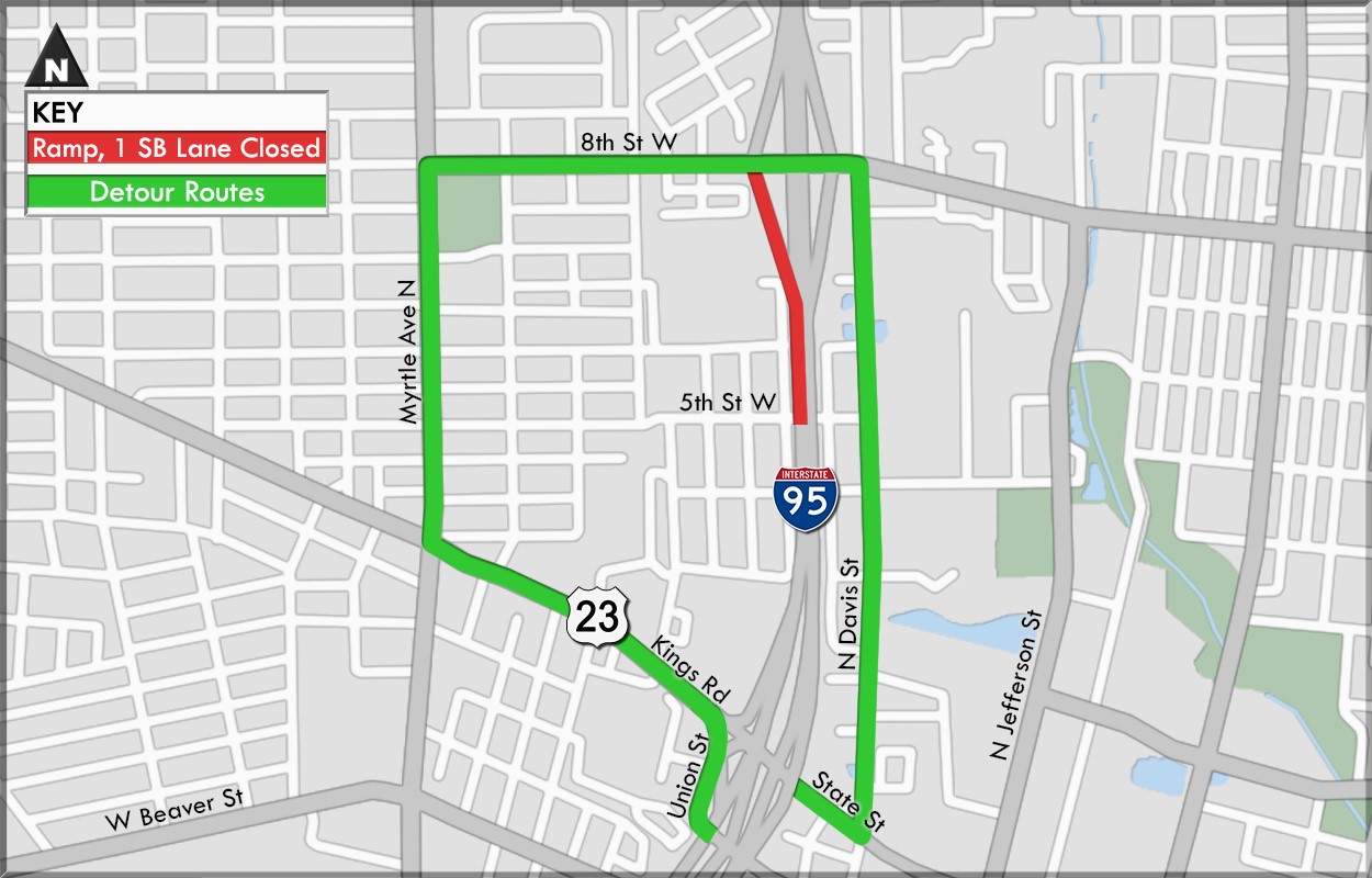 I-95 Southbound Lane from 8th Street to 5th Street Closed Temporarily ...