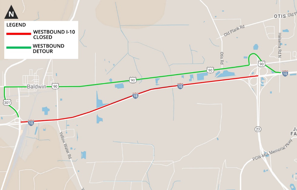 Nightly Closure and Detour of Westbound I-10 - (Completed February 1 ...